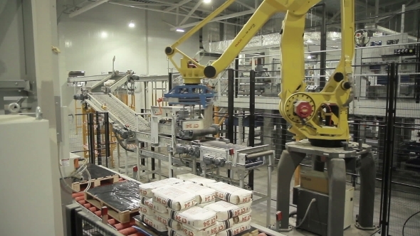 Articulated Robotic Arm At Packaging Line In, Stock Footage | VideoHive