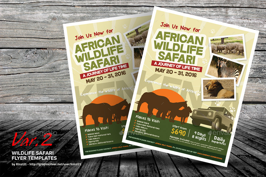 Wildlife Safari Flyer Templates by kinzi21 | GraphicRiver