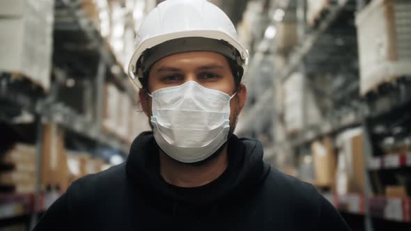 Portrait of a Frontline Worker in a Warehouse, Stock Footage | VideoHive