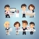 Managers Cartoon Characters at the Table Set, Vectors | GraphicRiver