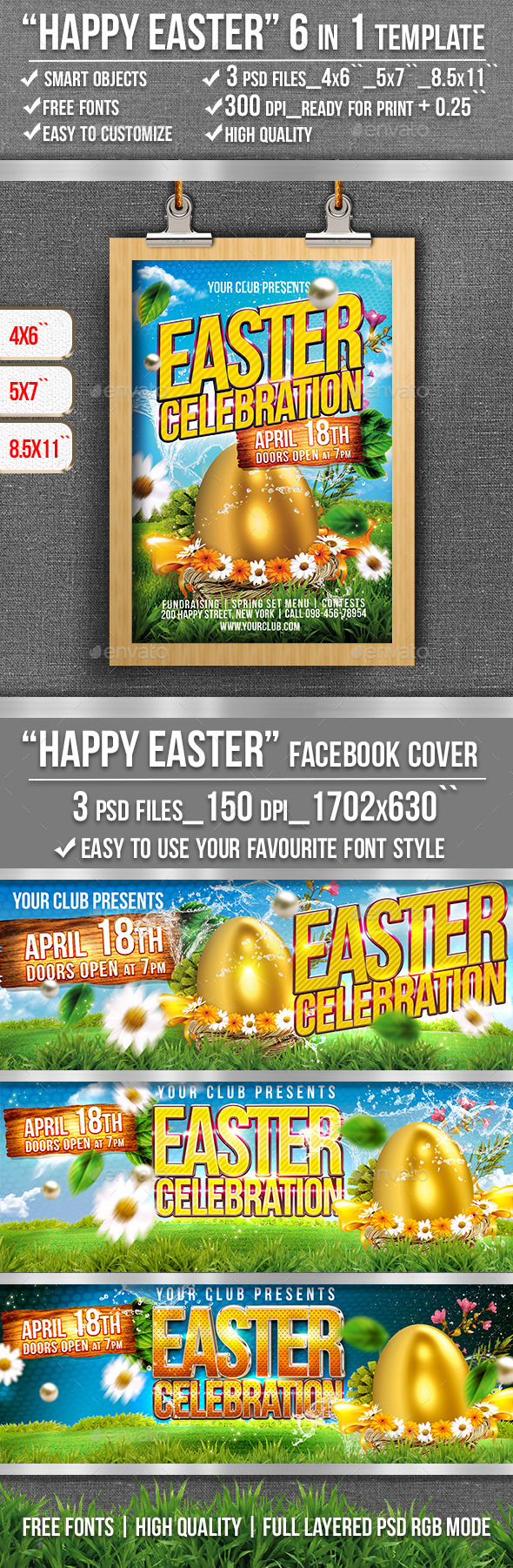Happy Easter Flyer Template, Print Templates | GraphicRiver