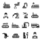 Production Line Icons Black, Vectors | GraphicRiver