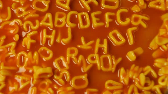 Alphabet Stop Motion Animation With Spaghetti Letters On Toast 1, Stock ...