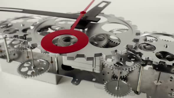 Clock Face With Cogs And Dials Abstract, Stock Footage | VideoHive