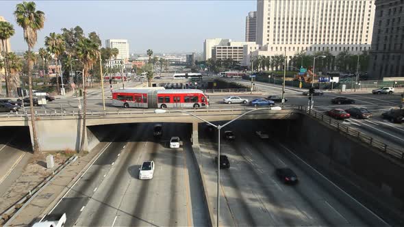 Overpass On The 101 Freeway In Downtown Los Angeles 2, Stock Footage