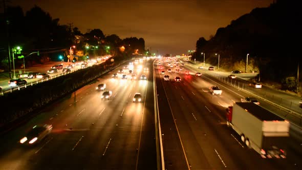 Rush Hour Traffic On Busy Los Angeles Freeway 1, Stock Footage | VideoHive