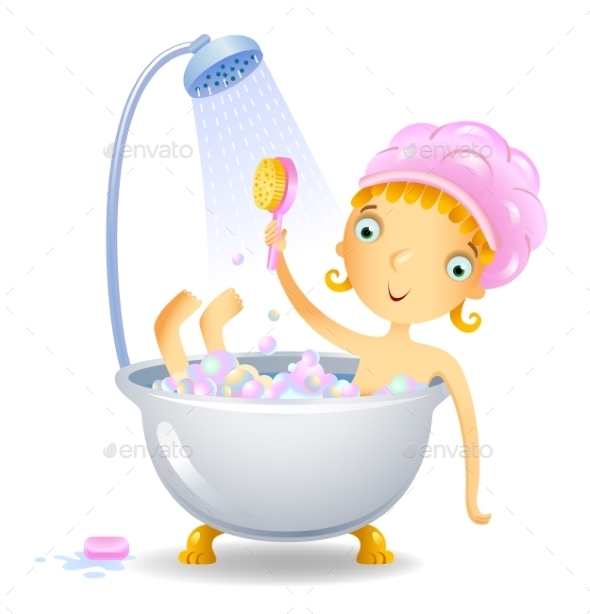 Girl in the Shower by seastudio | GraphicRiver