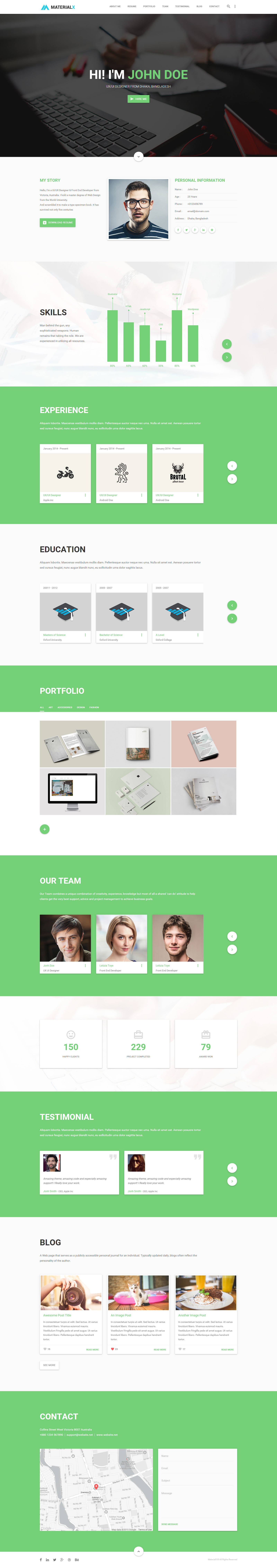 MaterialX - Material Design Personal Template by bdinfosys | ThemeForest