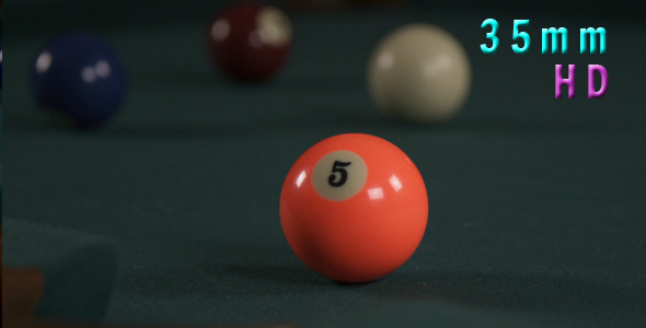 Billiard Pool Ball 5 Shot Into The Hole, Stock Footage | VideoHive