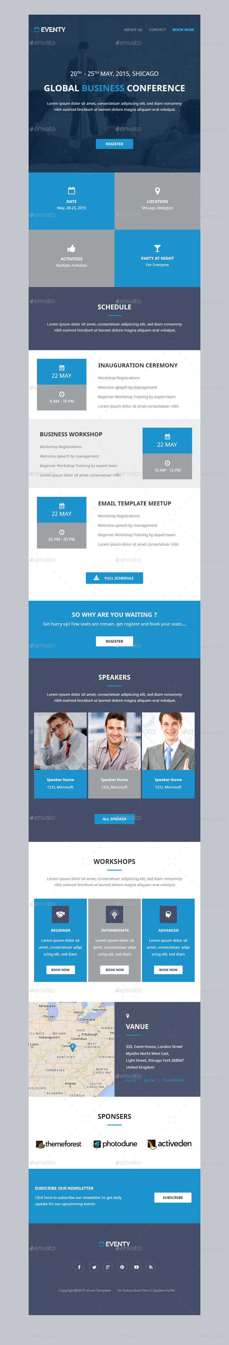 Corporate Event-Conference E-newsletter PSD, Web Elements | GraphicRiver