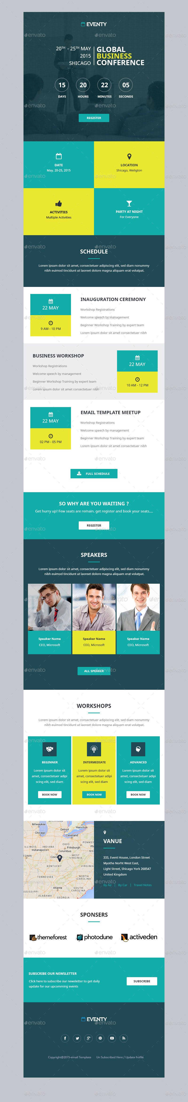 Corporate Event-Conference E-newsletter PSD, Web Elements | GraphicRiver
