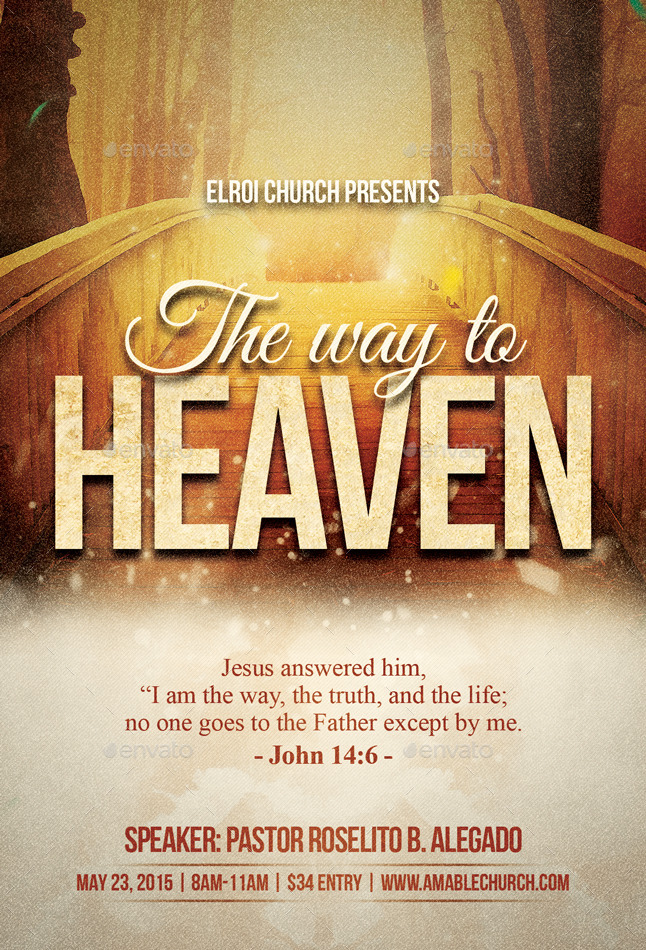 The Way to Heaven Church Flyer, Print Templates | GraphicRiver