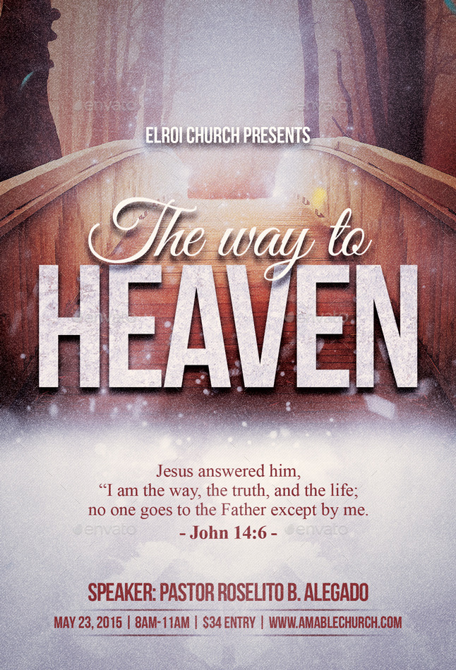 The Way to Heaven Church Flyer, Print Templates | GraphicRiver