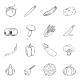 Set of Sketch Vegetables Icons, Vectors | GraphicRiver