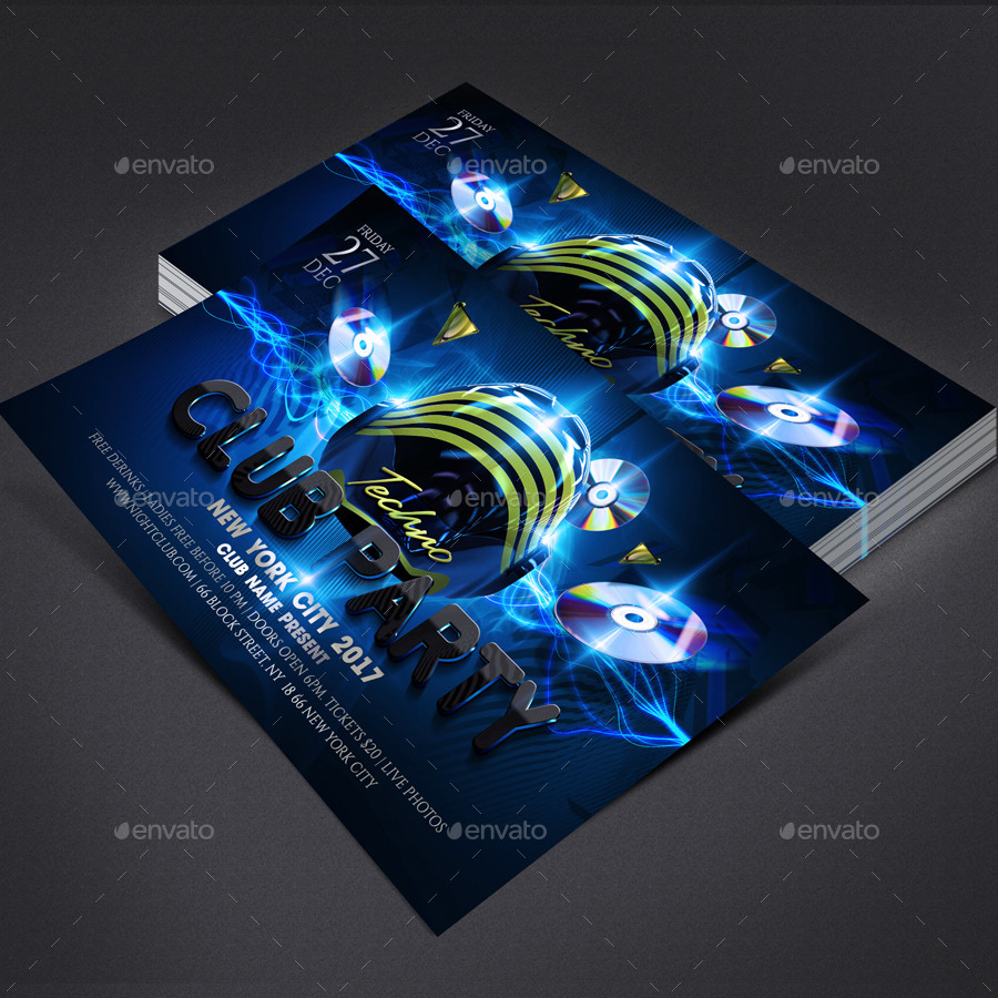 Techno Club Party, Print Templates | GraphicRiver