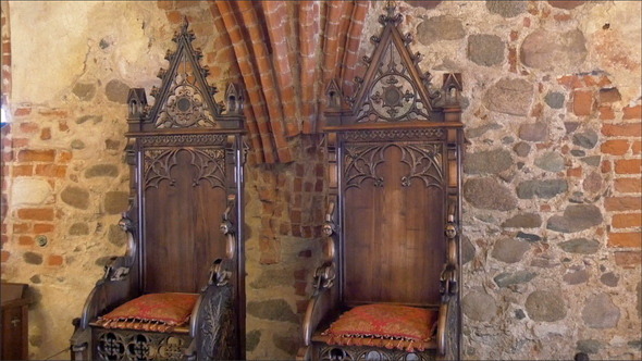 The Kings Chair Displayed Inside the Old Castle in, Stock Footage ...