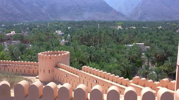 Nakhal, Aerial view of Nakhal Palm Trees, Oman, Stock Footage | VideoHive