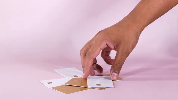 Close Up of Person Hand Pick Cards From a Table, Stock Footage | VideoHive