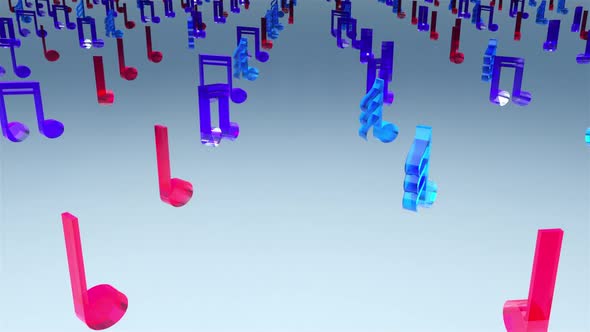 Multicolor Musical Notes, Motion Graphics | VideoHive