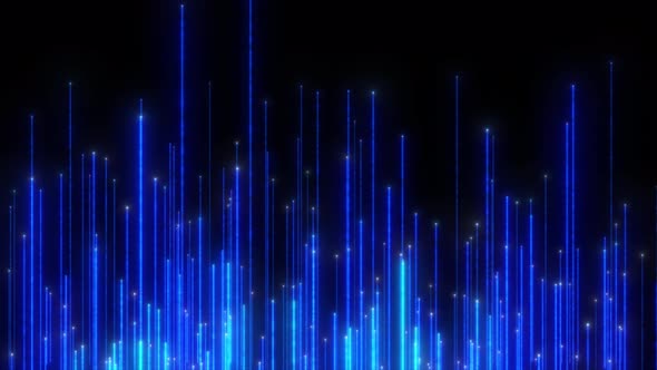 particle Lines Rising On Dark black background, abstract particle ...