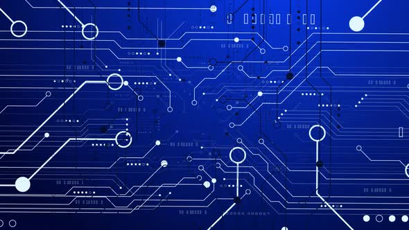 Blue Electronic Circuit Pattern, Motion Graphics | VideoHive