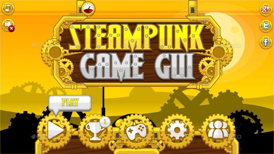 Steampunk Game GUI, Game Assets | GraphicRiver
