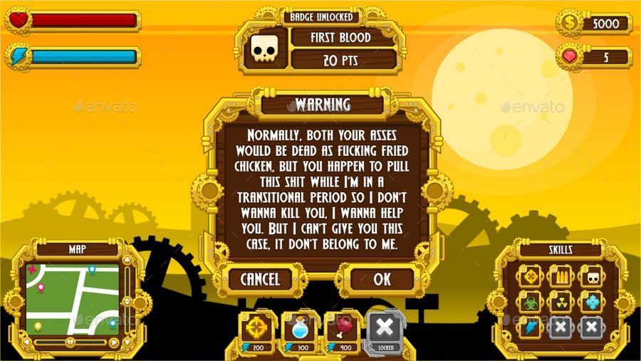 Steampunk Game GUI, Game Assets | GraphicRiver