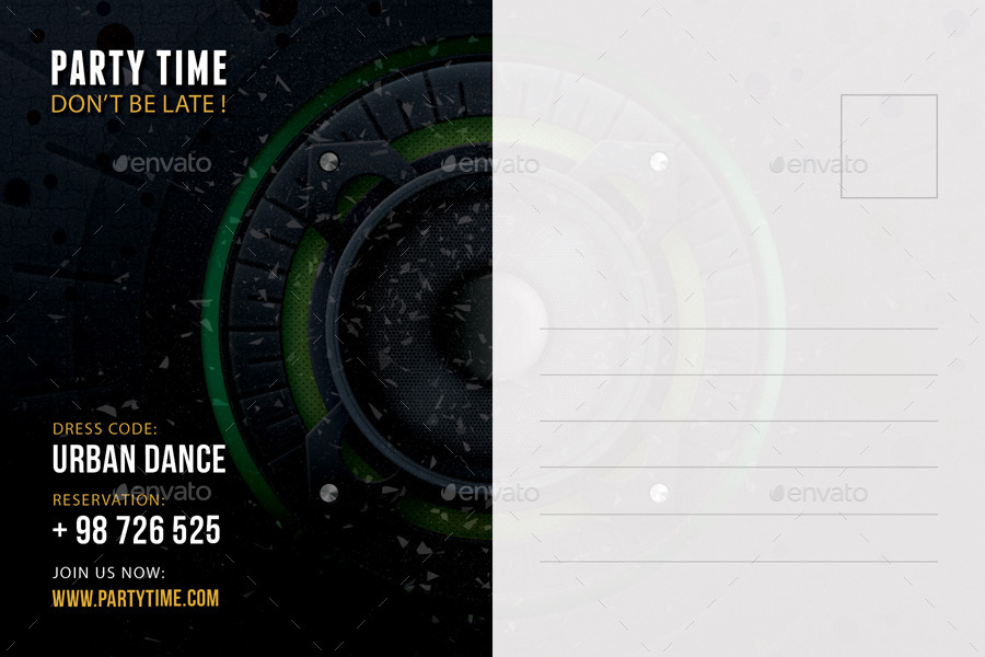 Music Night Party Postcard Template V07, Print Templates | GraphicRiver