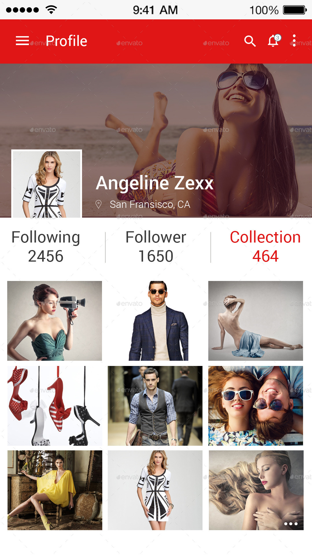 Fashion App UI, Web Elements | GraphicRiver