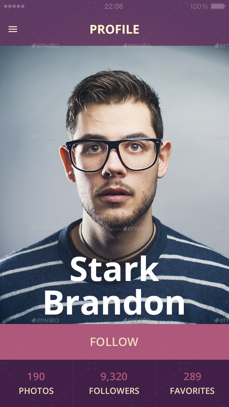 Profile / Mobile UI Kit, Web Elements | GraphicRiver