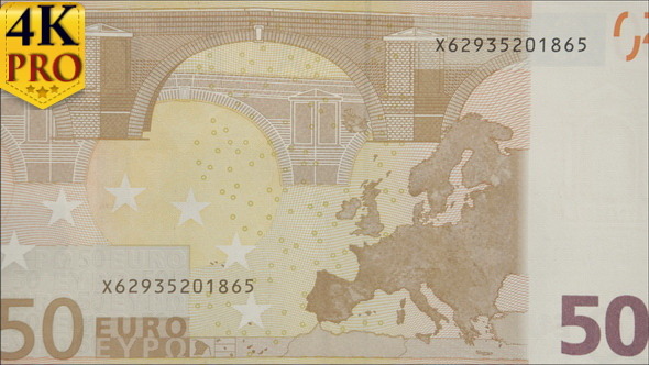 Look of the Back Detail of the 50 Euro Bill, Stock Footage | VideoHive