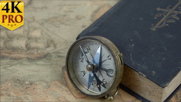 Compass with the Book, Stock Footage | VideoHive
