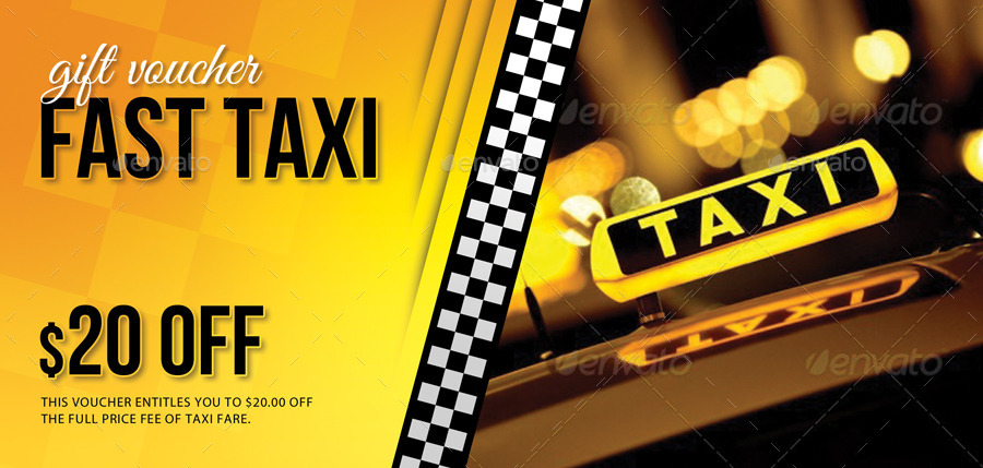 4 Taxi Cab Flyer - Voucher - Banner - Card Bundle, Print Templates