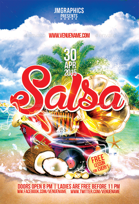 SALSA Flyer print template , Print Templates | GraphicRiver