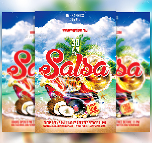 SALSA Flyer print template , Print Templates | GraphicRiver