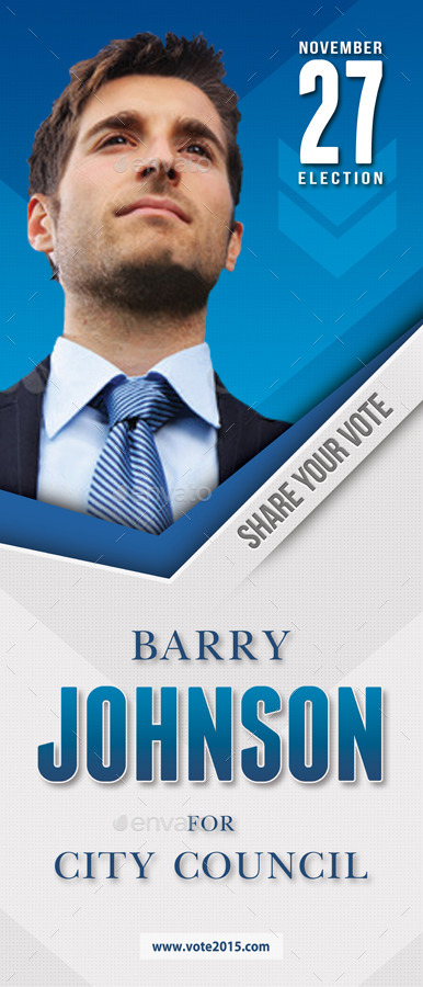 4 in 1 Political Banners Flyer Postcard Bundle V2, Print Templates