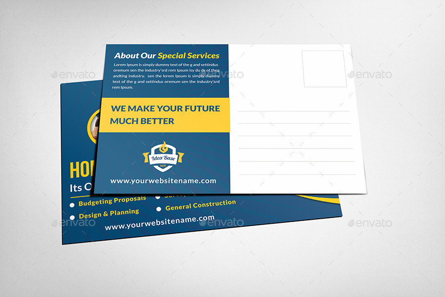 Construction Postcard Template, Print Templates | GraphicRiver