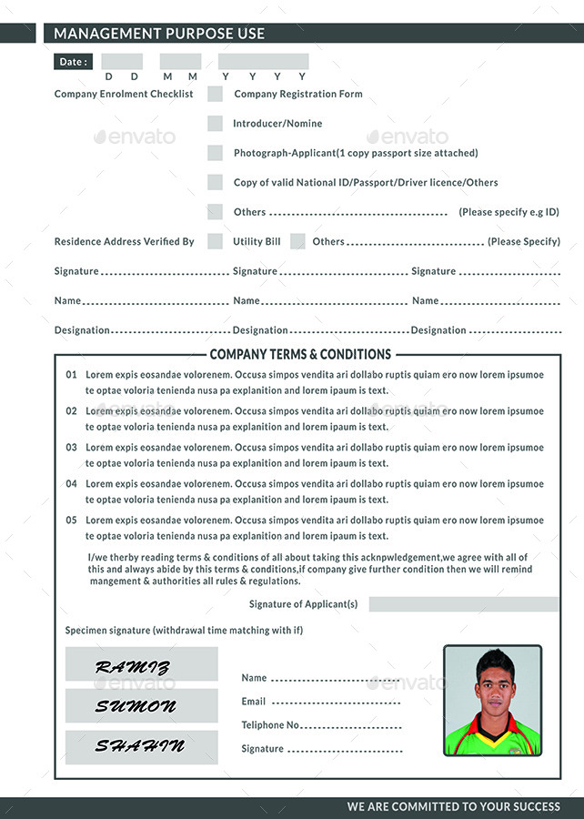 Registration Form V-02 , Print Templates | GraphicRiver