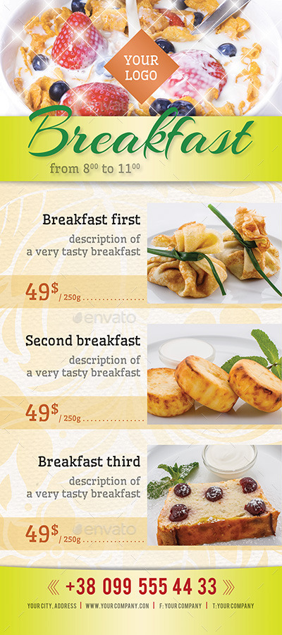 Light Breakfast Banner Template, Print Templates | GraphicRiver