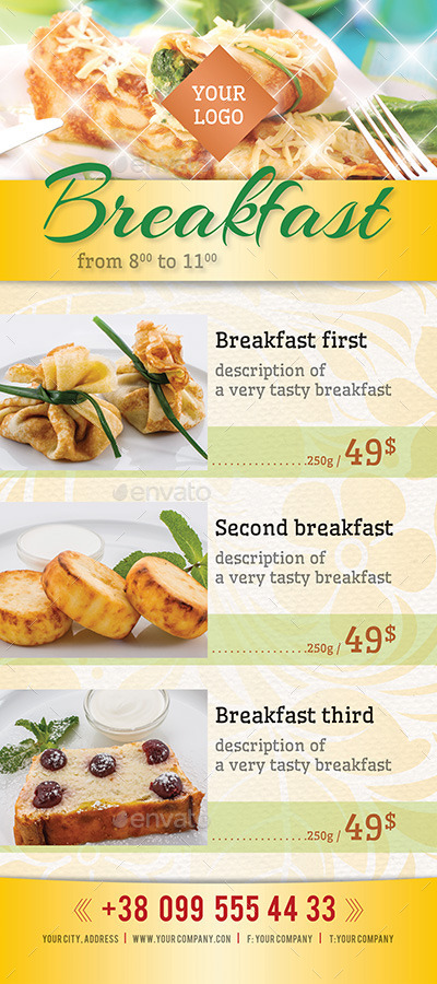 Light Breakfast Banner Template, Print Templates | GraphicRiver