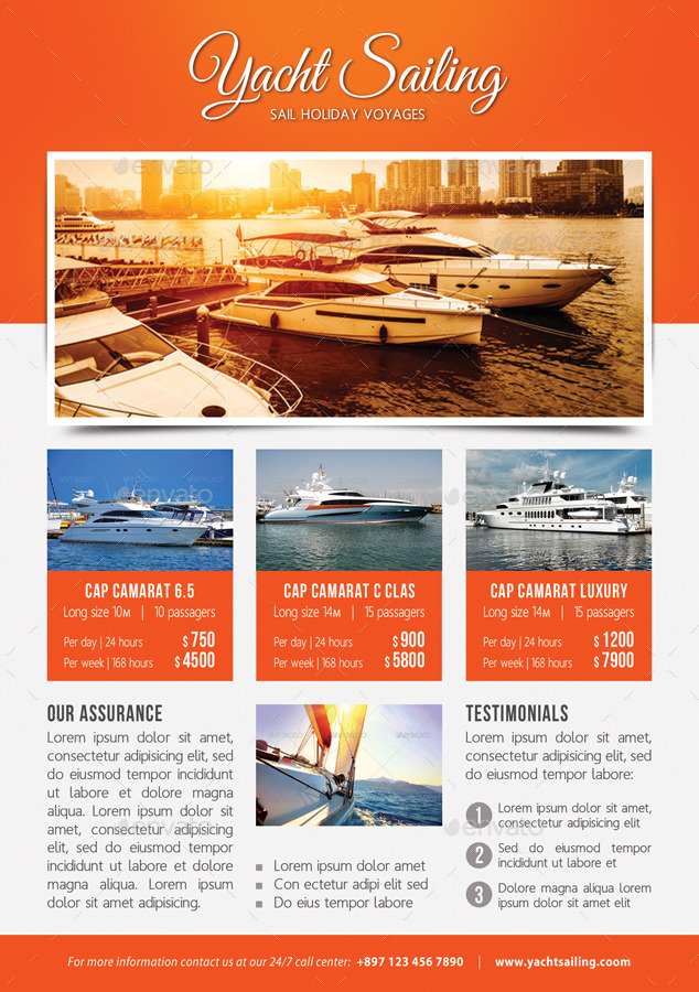3 in 1 Sailing Yacht Travel Flyers Bundle V02 by rapidgraf | GraphicRiver