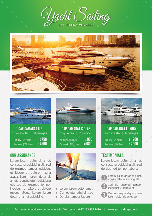 3 in 1 Sailing Yacht Travel Flyers Bundle V02 by rapidgraf | GraphicRiver