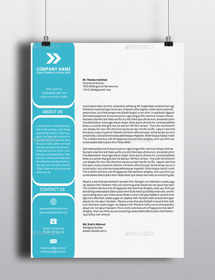 Clean Letterhead, Print Templates | GraphicRiver