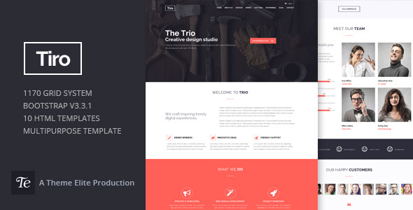 Trio - Bootstrap Responsive Multipurpose Template by themeelite ...
