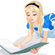 Alice Reading a Book, Vectors | GraphicRiver