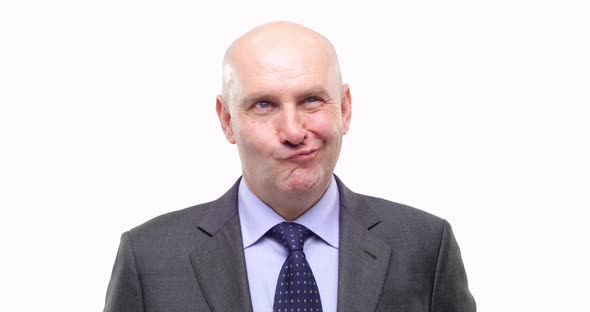 Professional Adult Caucasian Bald Business Manager Man Potrait Set of ...