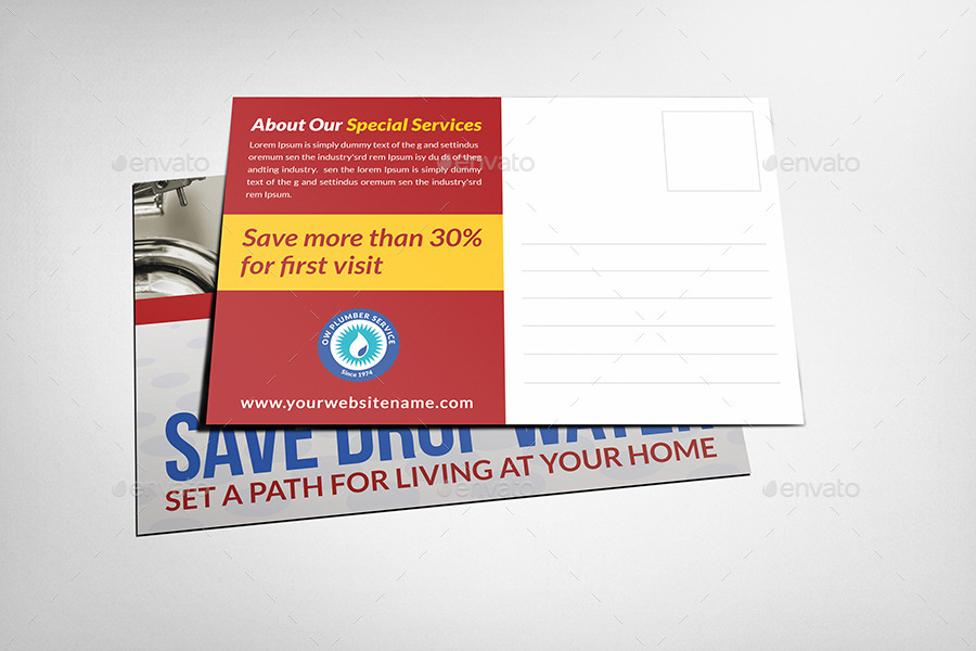 Plumber Service Postcard Template, Print Templates | GraphicRiver