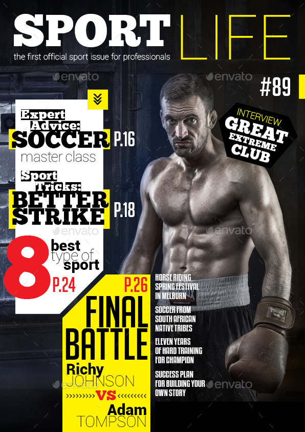 Sport Magazine, Print Templates | GraphicRiver