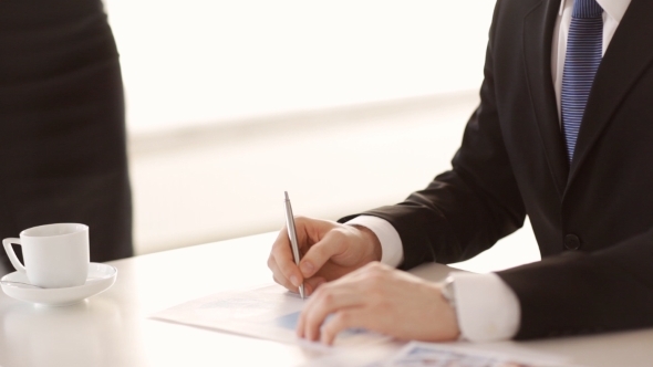 Businessman Hands Signing Papers, Stock Footage | VideoHive