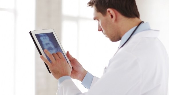 Doctor With X-ray Scan On Tablet Pc, Stock Footage | VideoHive